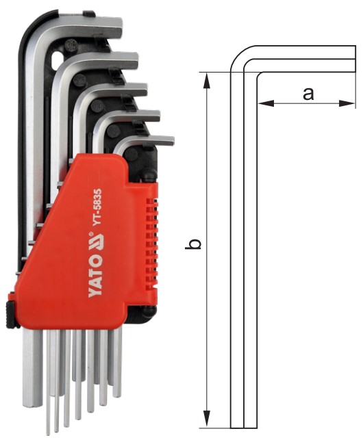 Bộ Lục giác hệ inch cán dài 12 chi tiết Yato YT-5836